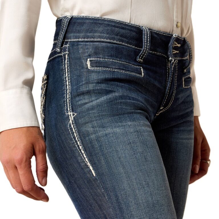 Ariat Ladies Mid Rise Marine Trouser Entwined Wide Leg Jean